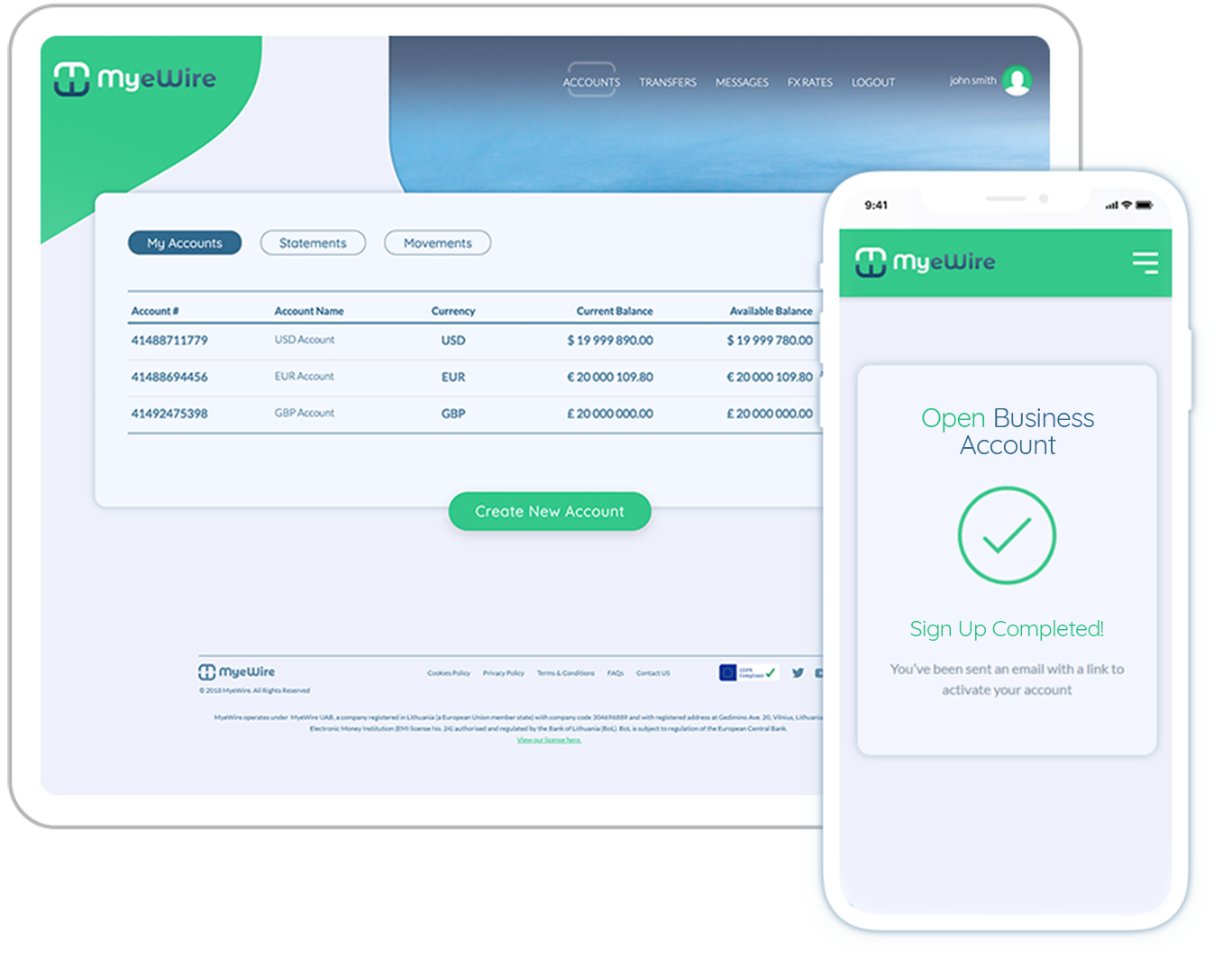Open Your Personal or Business Online Account | MyeWire