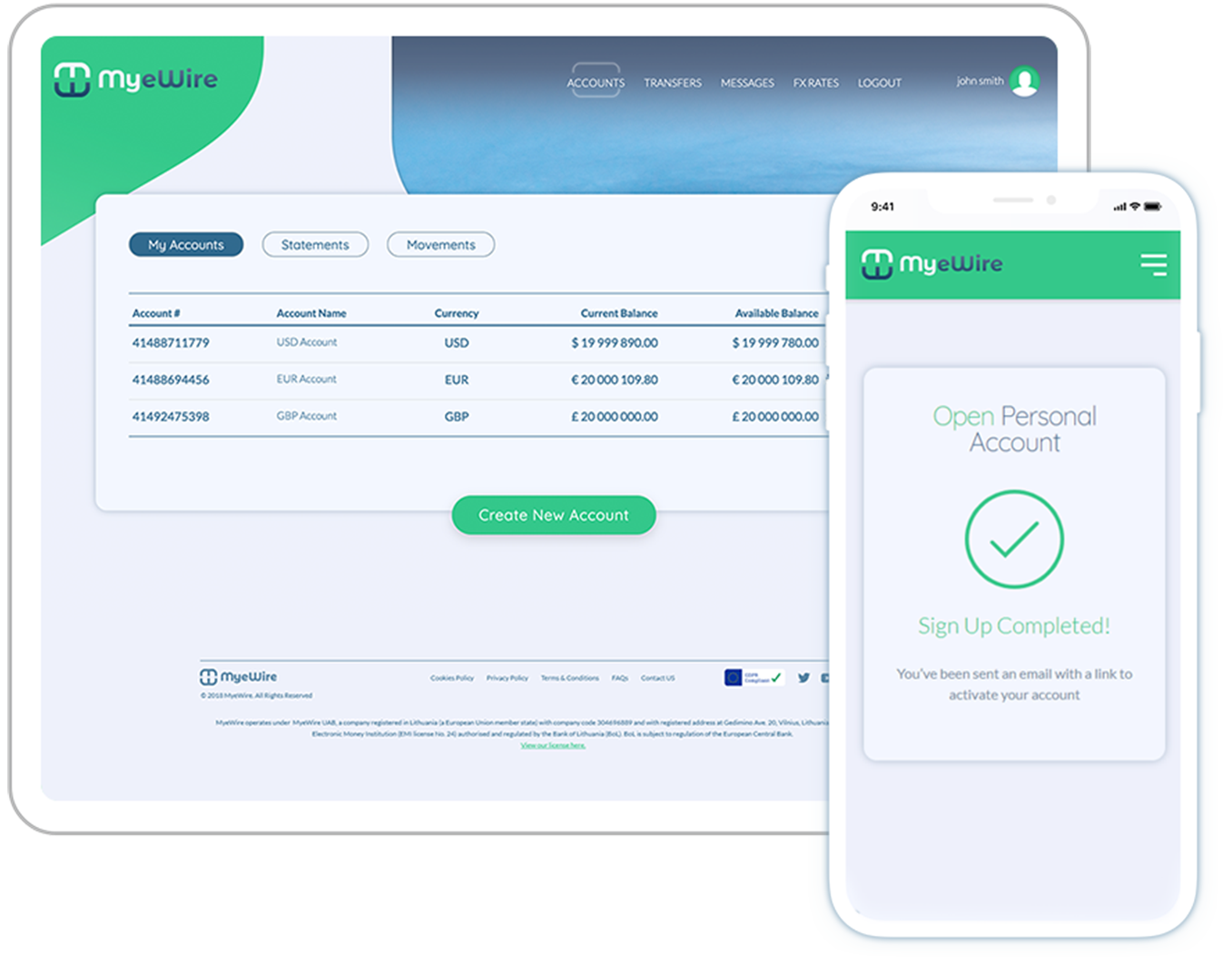 Open Your Personal or Business Online Account | MyeWire